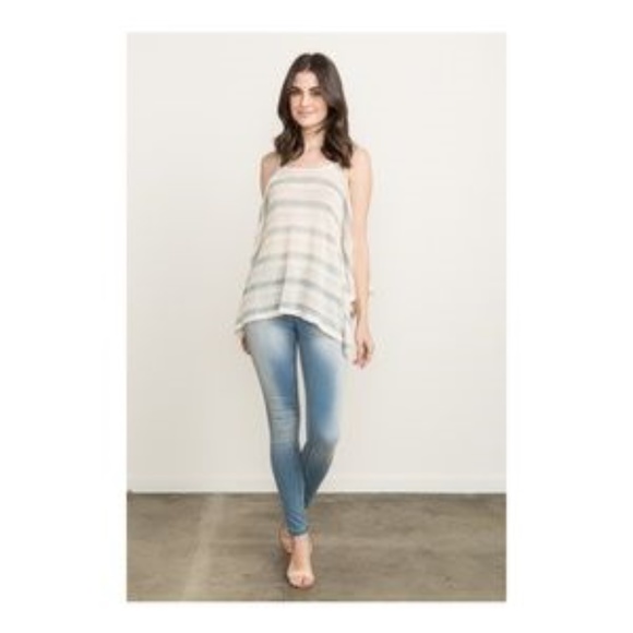 Mystree | Tops | Mystree Ruffle Fabric Mix Top | Poshmark